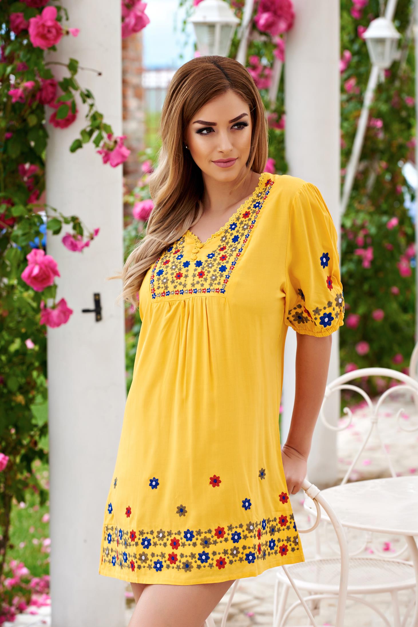Mythology Yellow Traditional Blouse