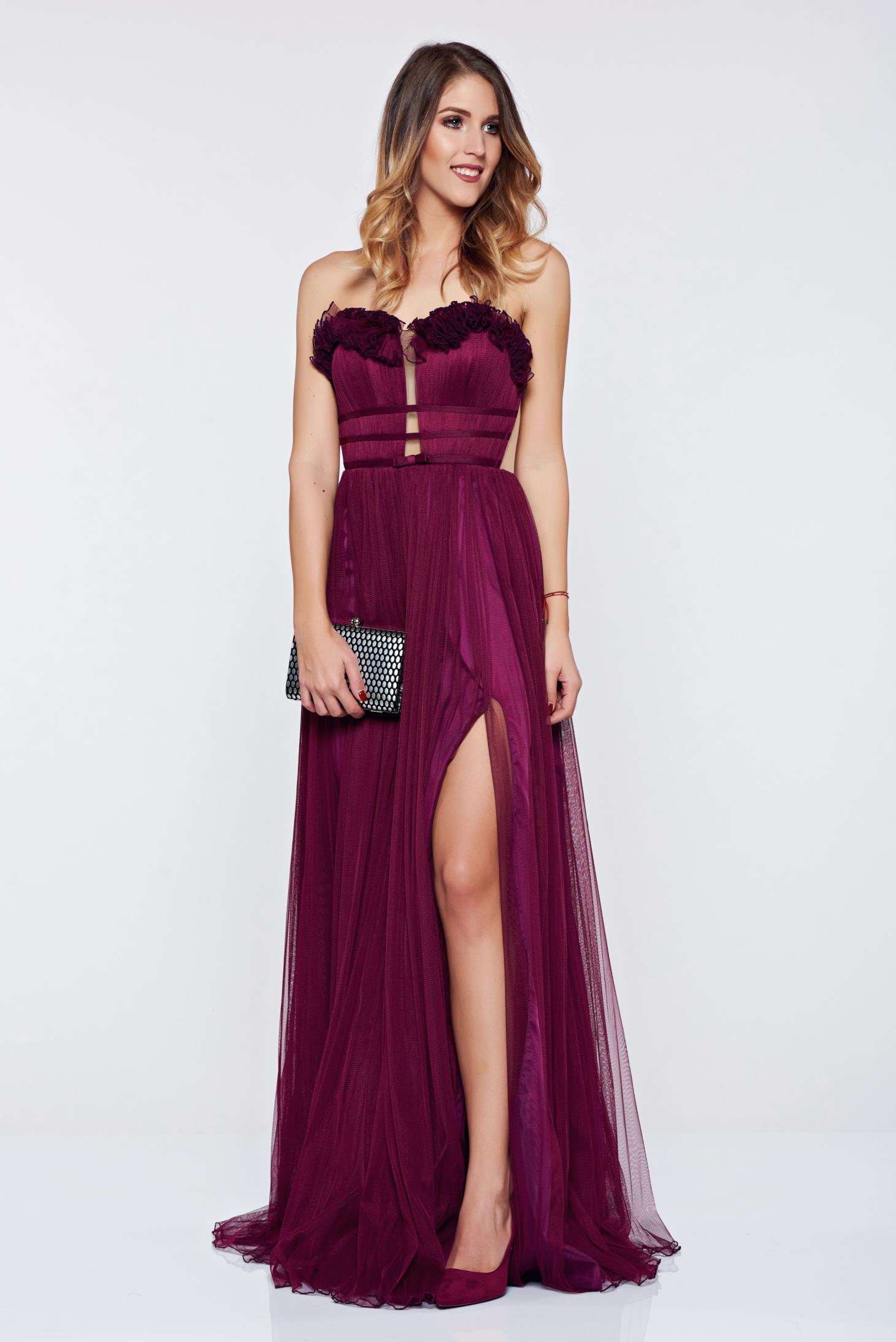 Ana Radu purple occasional long dress push-up cups