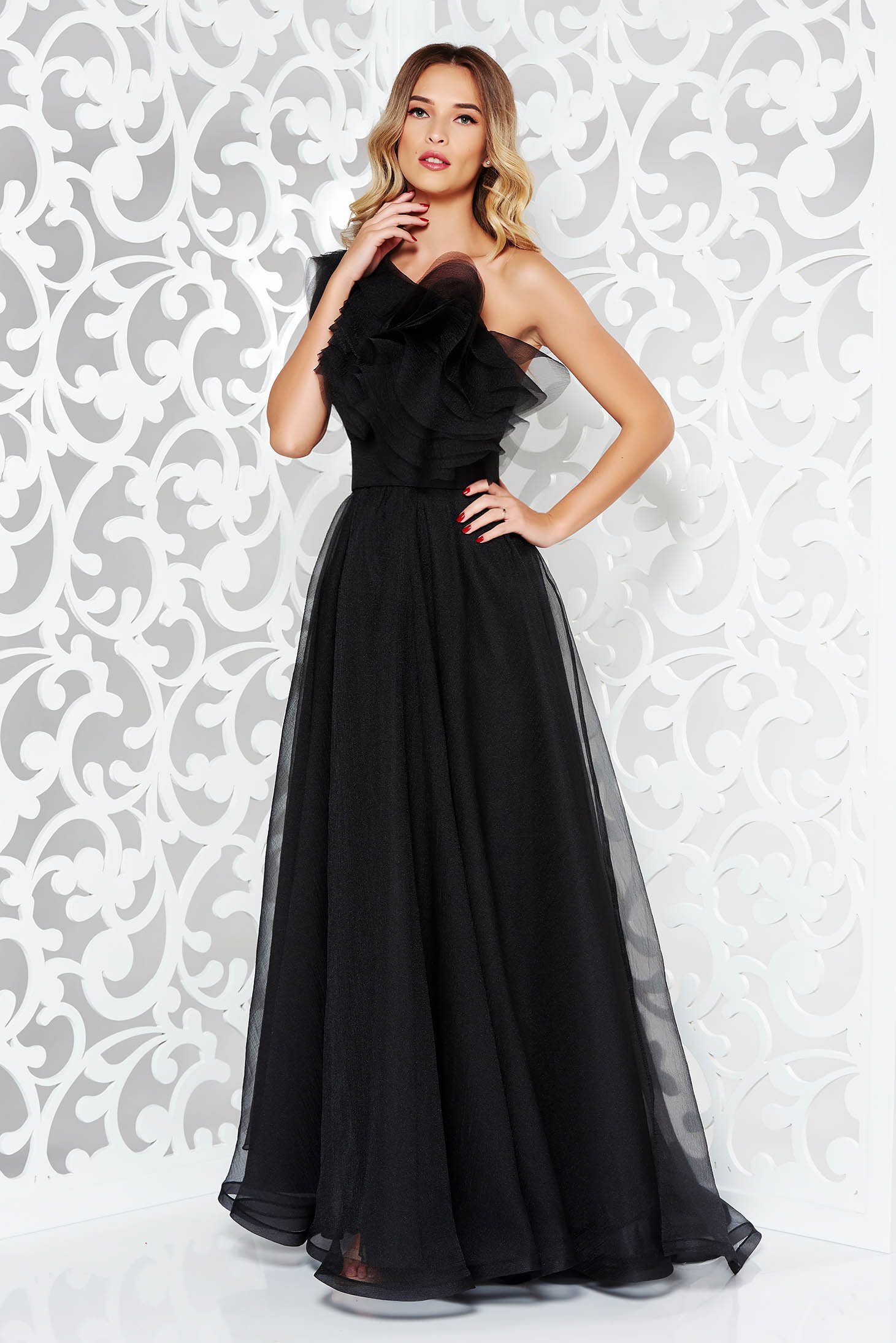 Ana Radu black dress luxurious from tulle with inside lining with ...